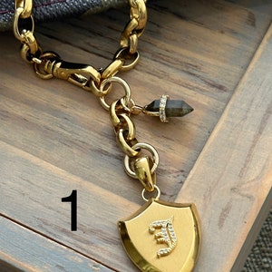 Personalized Shield and Spike Gemstone Necklace - Etsy