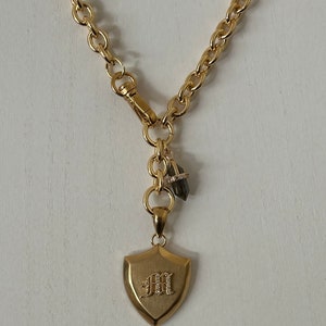 Personalized Shield and Spike Gemstone Necklace - Etsy
