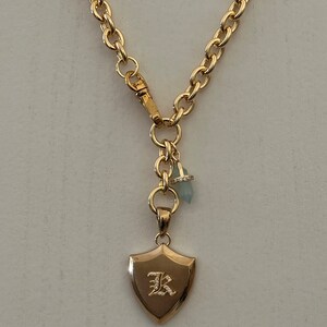 Personalized Shield and Spike Gemstone Necklace - Etsy