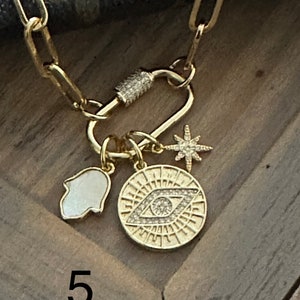 Gold Open Link Chain Mixed Charms Necklace - Etsy