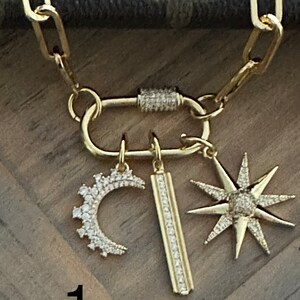 Gold Open Link Chain Mixed Charms Necklace - Etsy