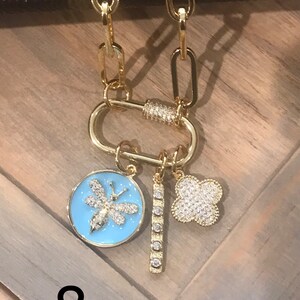 Gold Open Link Chain Mixed Charms Necklace - Etsy