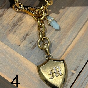 Personalized Shield and Spike Gemstone Necklace - Etsy