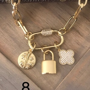 Gold Open Link Chain Mixed Charms Necklace - Etsy