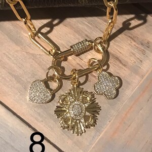 Gold Open Link Chain Mixed Charms Necklace - Etsy