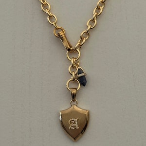 Personalized Shield and Spike Gemstone Necklace - Etsy
