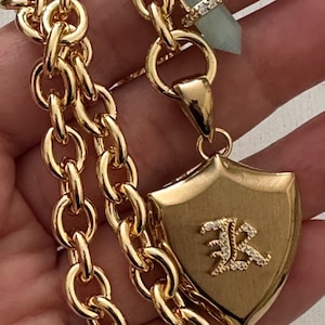 Personalized Shield and Spike Gemstone Necklace - Etsy