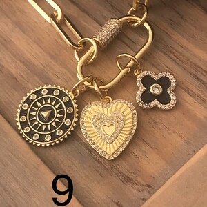 Gold Open Link Chain Mixed Charms Necklace - Etsy