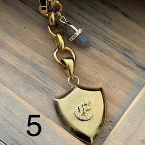 Personalized Shield and Spike Gemstone Necklace - Etsy