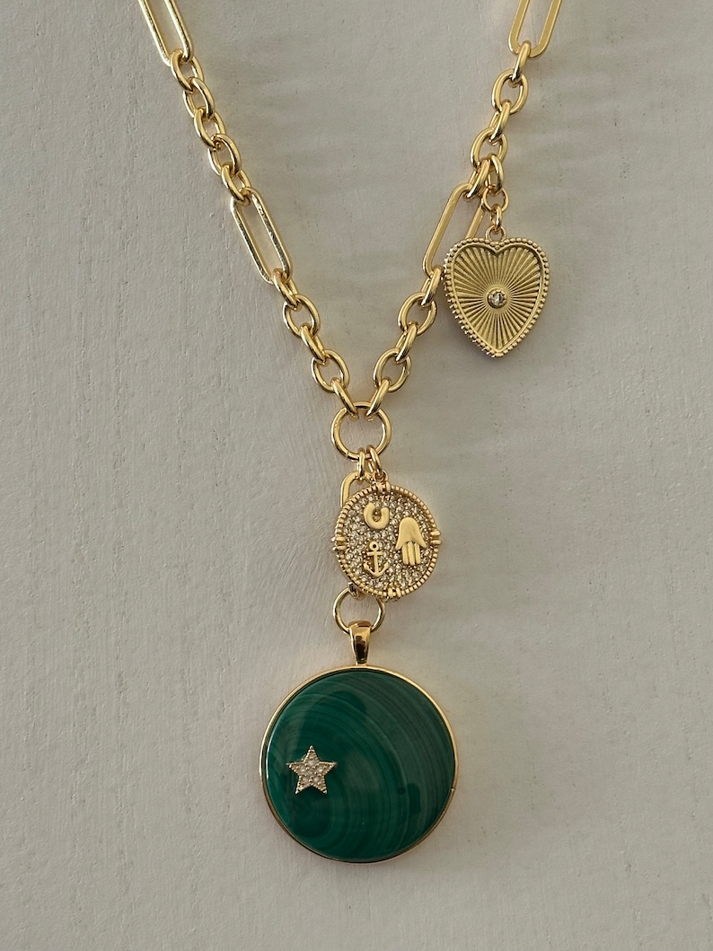 Malachite Statement Necklace - Etsy