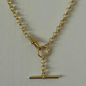 Gold Chain T- Bar Pendant - Etsy