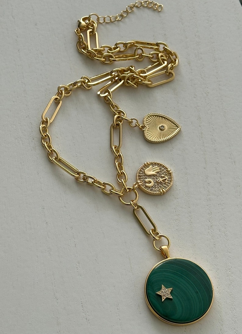 Malachite Statement Necklace - Etsy