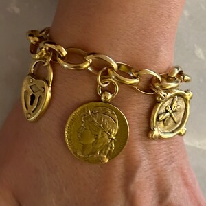 Personalized Statement Charm Bracelet/medallion Bracelet - Etsy