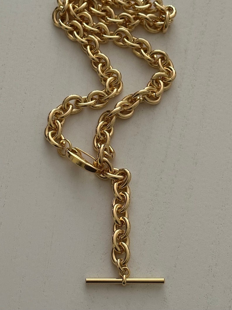 Chunky Gold Toggle Necklace - Etsy