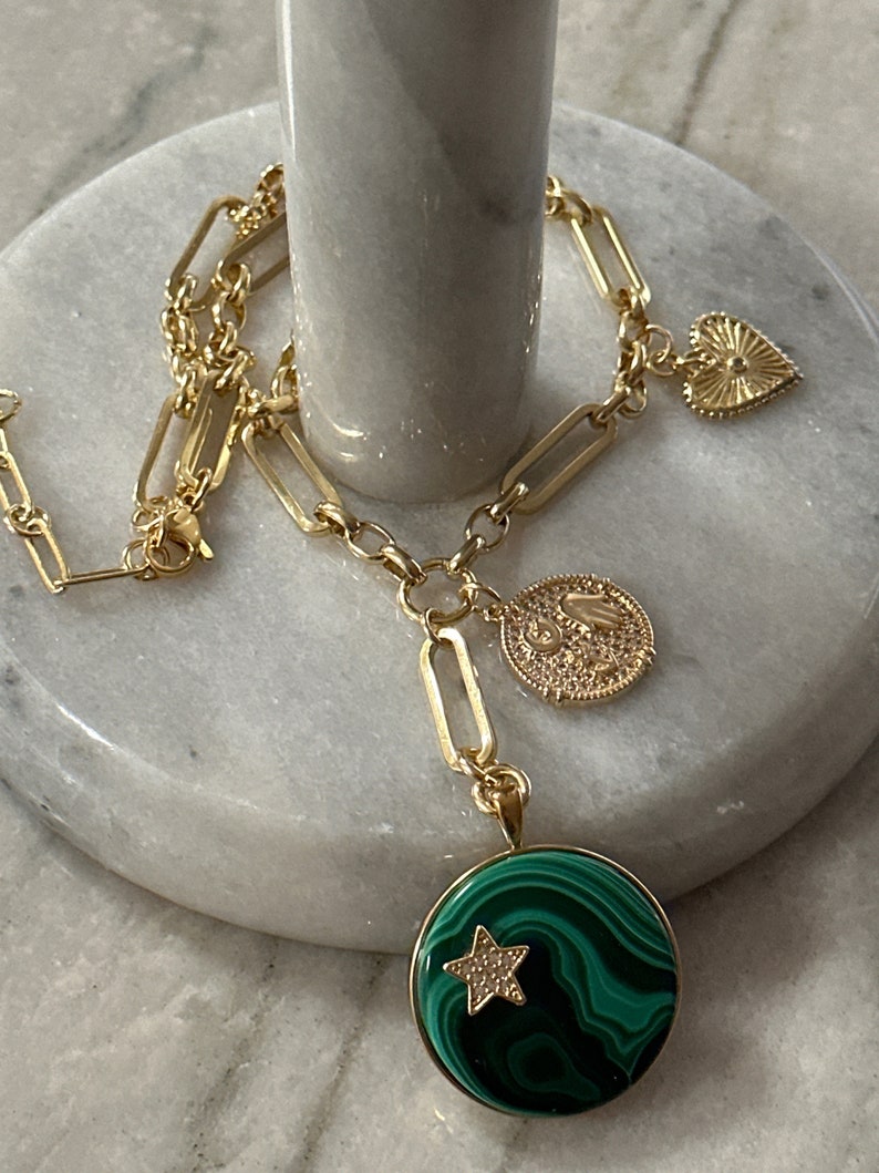 Malachite Statement Necklace - Etsy