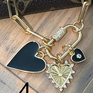 Gold Open Link Chain Mixed Charms Necklace - Etsy