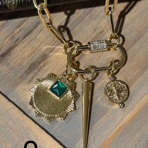 Gold Open Link Chain Mixed Charms Necklace - Etsy