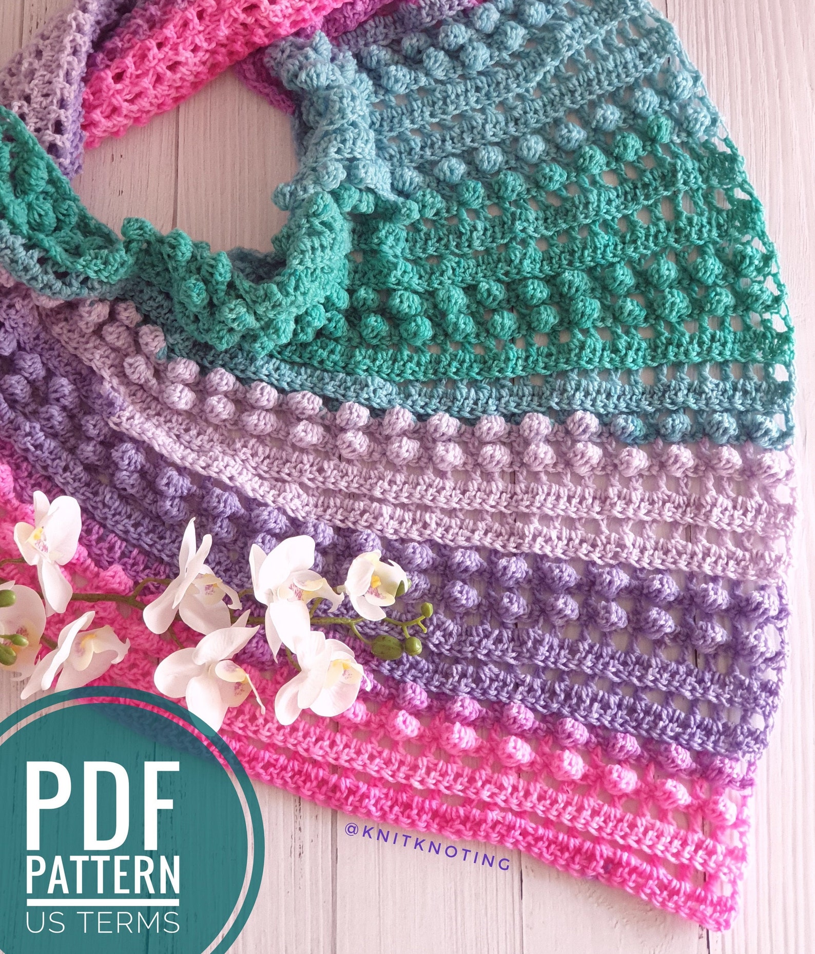 CROCHET PATTERN Double Bobble Scarf US Terms Crochet - Etsy