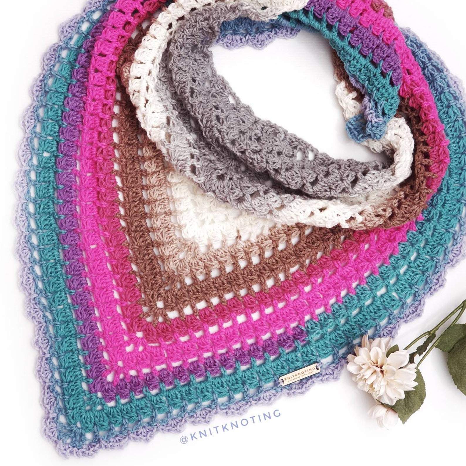 CROCHET PATTERN - Hopscotch Triangle Scarf, US Term, Crochet Pattern ...