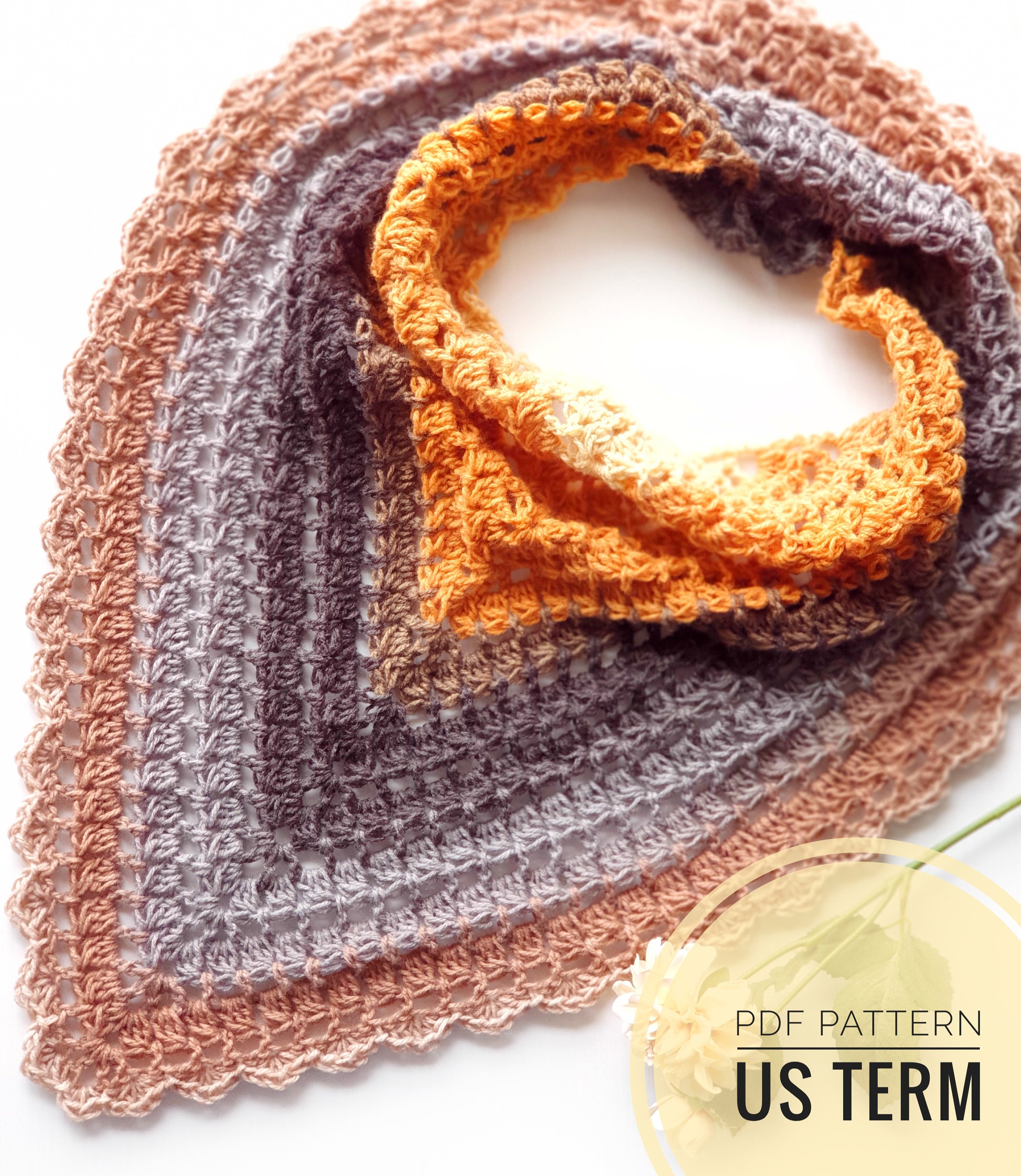CROCHET PATTERN - Hopscotch Triangle Scarf, US Term, Crochet Pattern ...