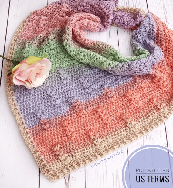 CROCHET PATTERN-Bleeding Heart Scarf US Terms Asymmetrical | Etsy