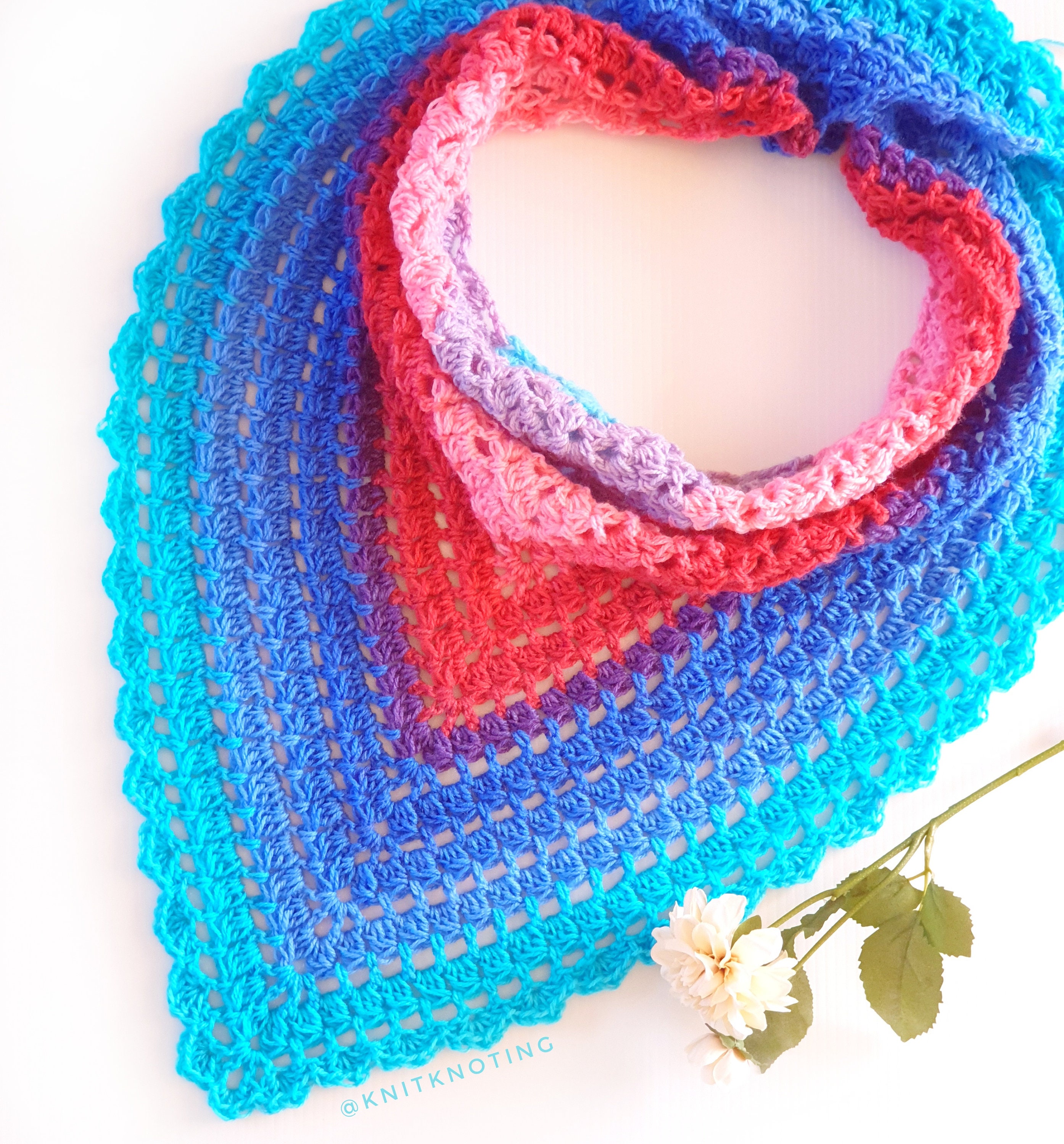 CROCHET PATTERN Hopscotch Triangle Scarf US Term Crochet | Etsy