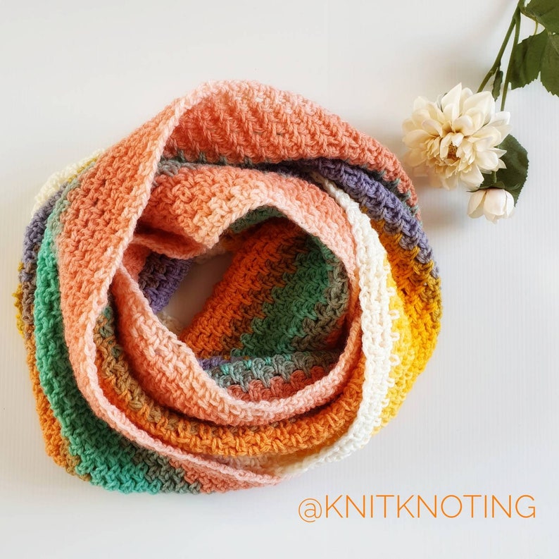 CROCHET PATTERN - Frosty Mint Scarf, US Terminology, Crochet Infinity ...