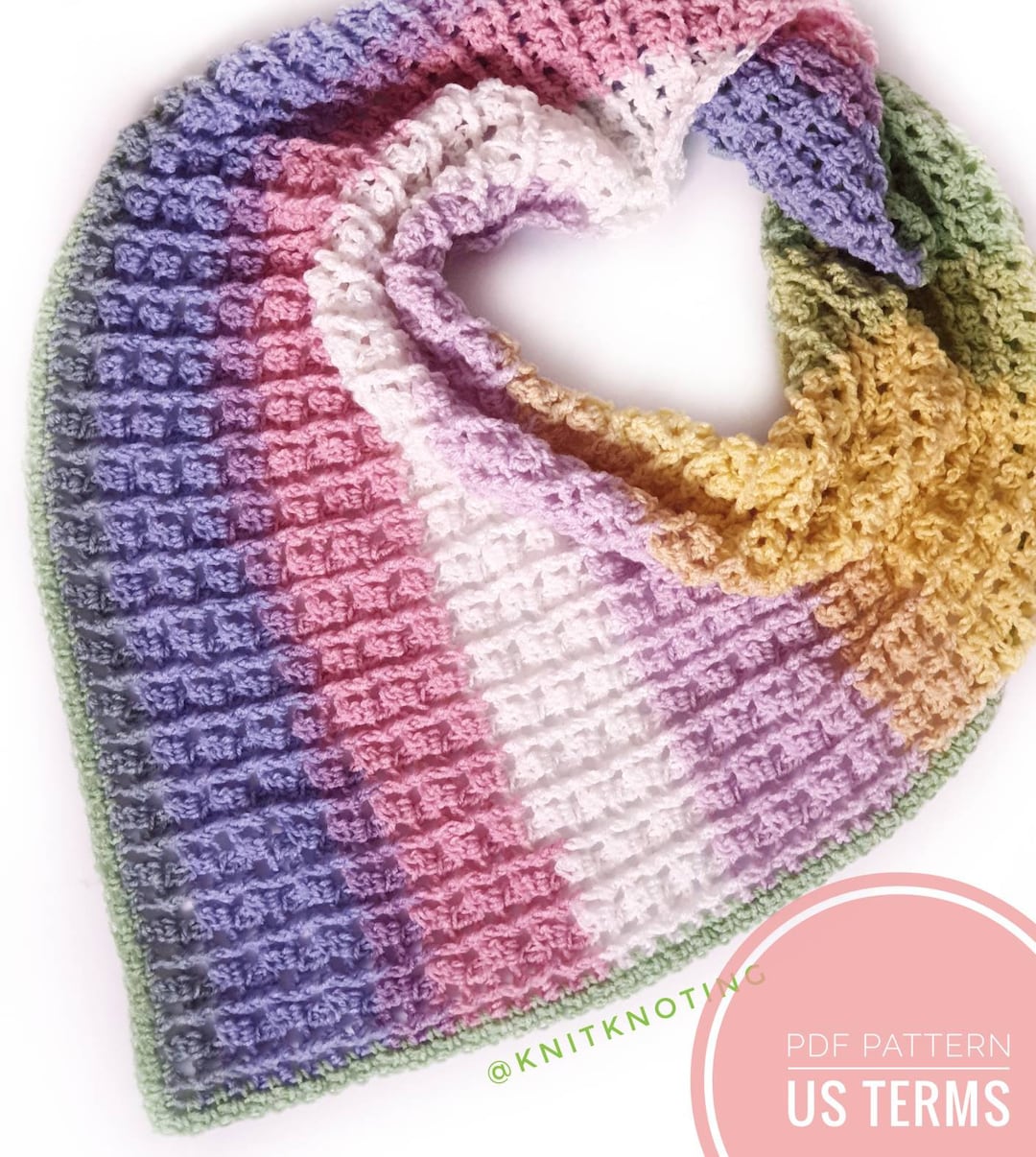 CROCHET Pattern-trellis Asymmetrical Scarf, US Terms, Asymmetrical ...