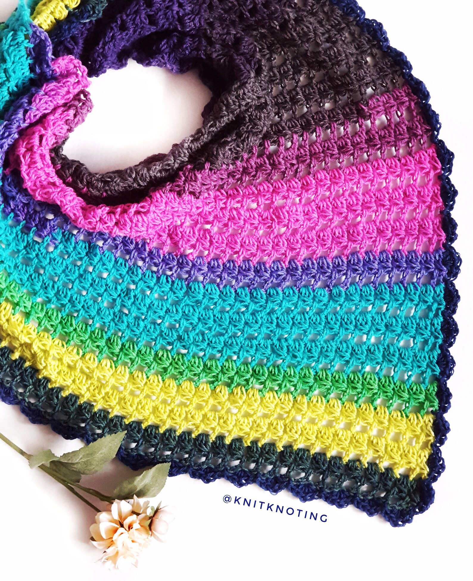 CROCHET PATTERN Hopscotch Asymmetrical Scarf US Term - Etsy