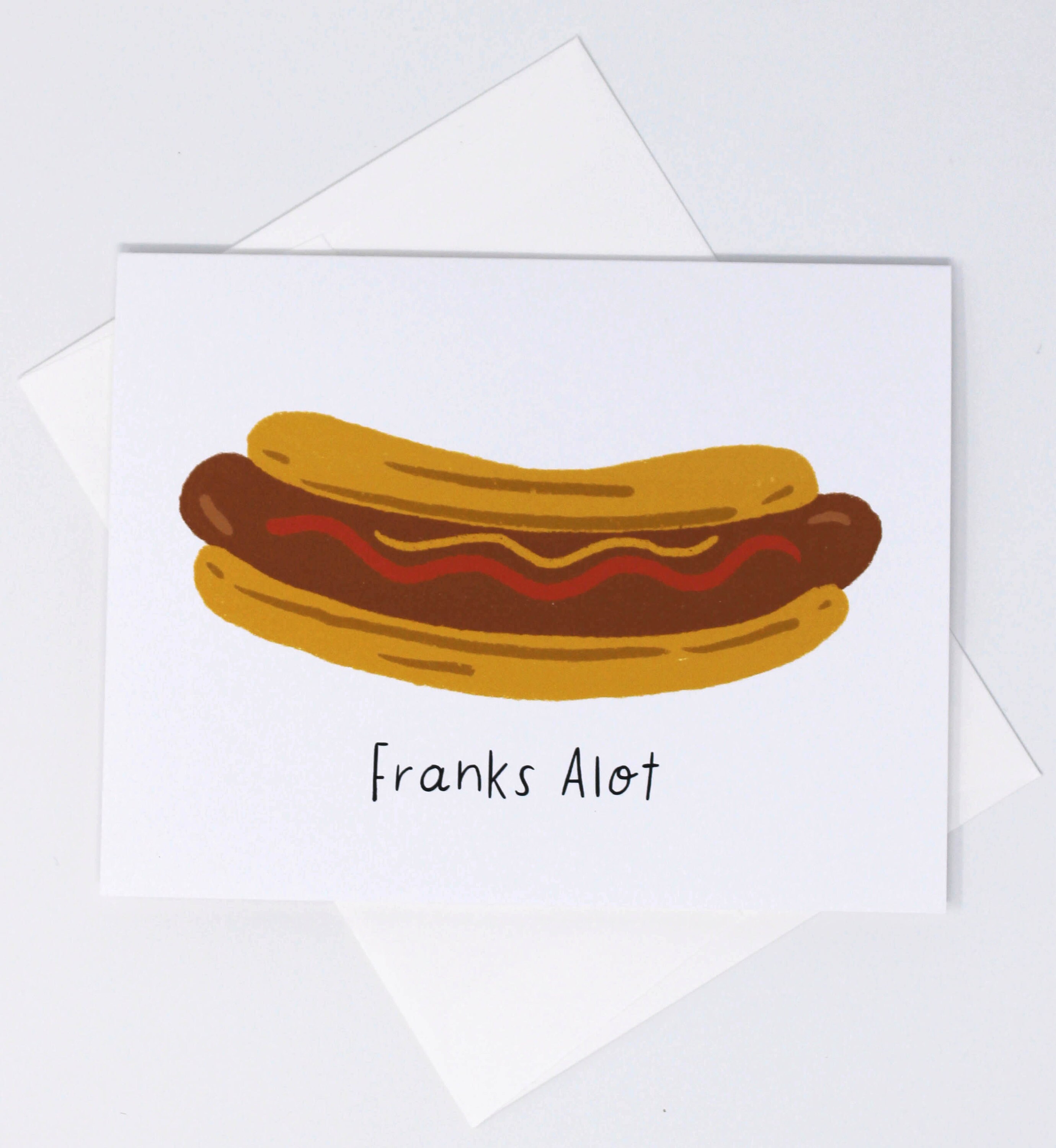 Funny Pun Card, Franks A Lot, Blank Inside - Etsy