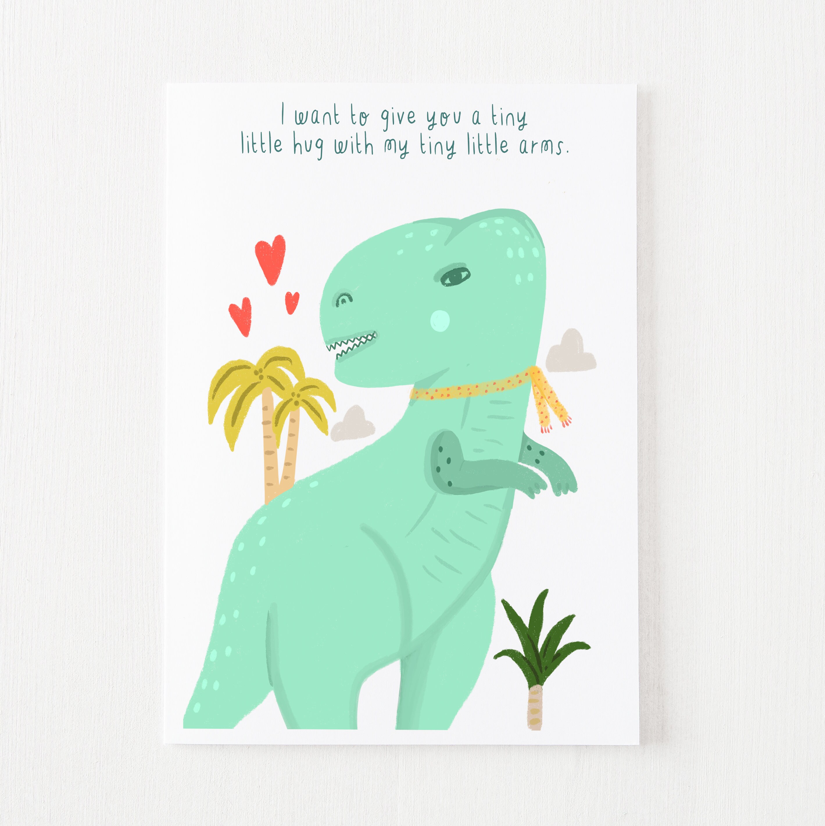 Whimsical Card, Dino Hugs - Etsy