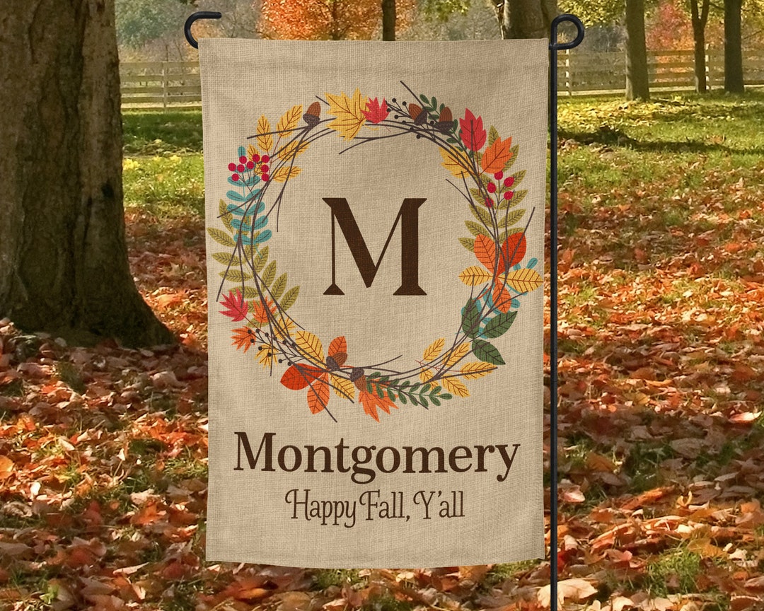 Personalized Fall Garden Flag Rustic Autumn Decor Yard Sign - Etsy