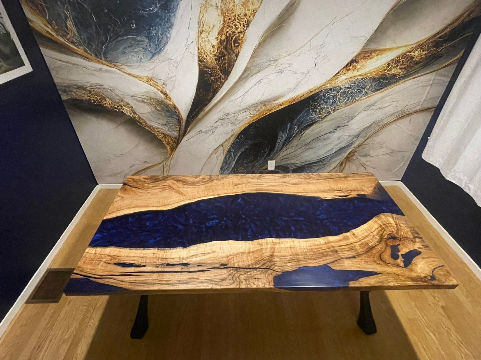 Custom Epoxy Resin Handmade Table, Live Edge Wood and Epoxy Table, Wood ...