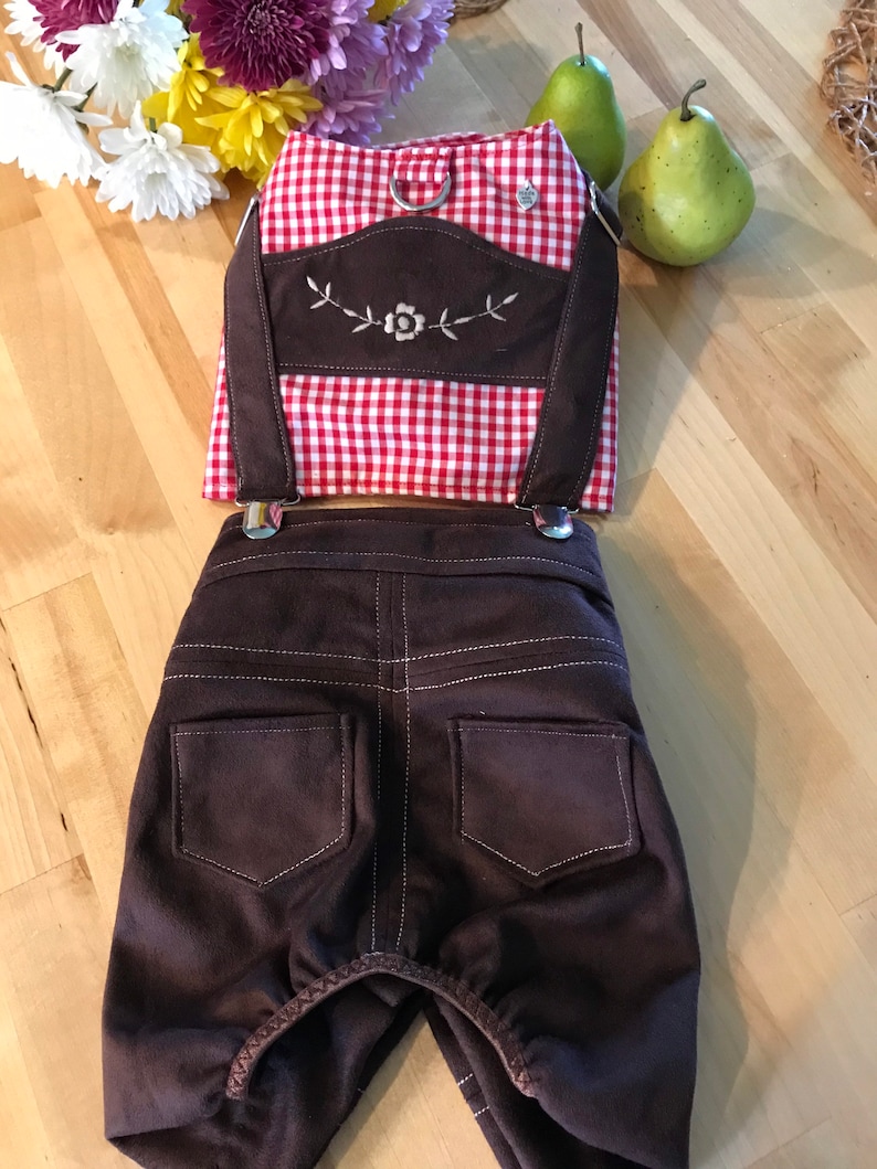 Lederhosen Dog Outfit German Oktoberfest Harness Vest and - Etsy