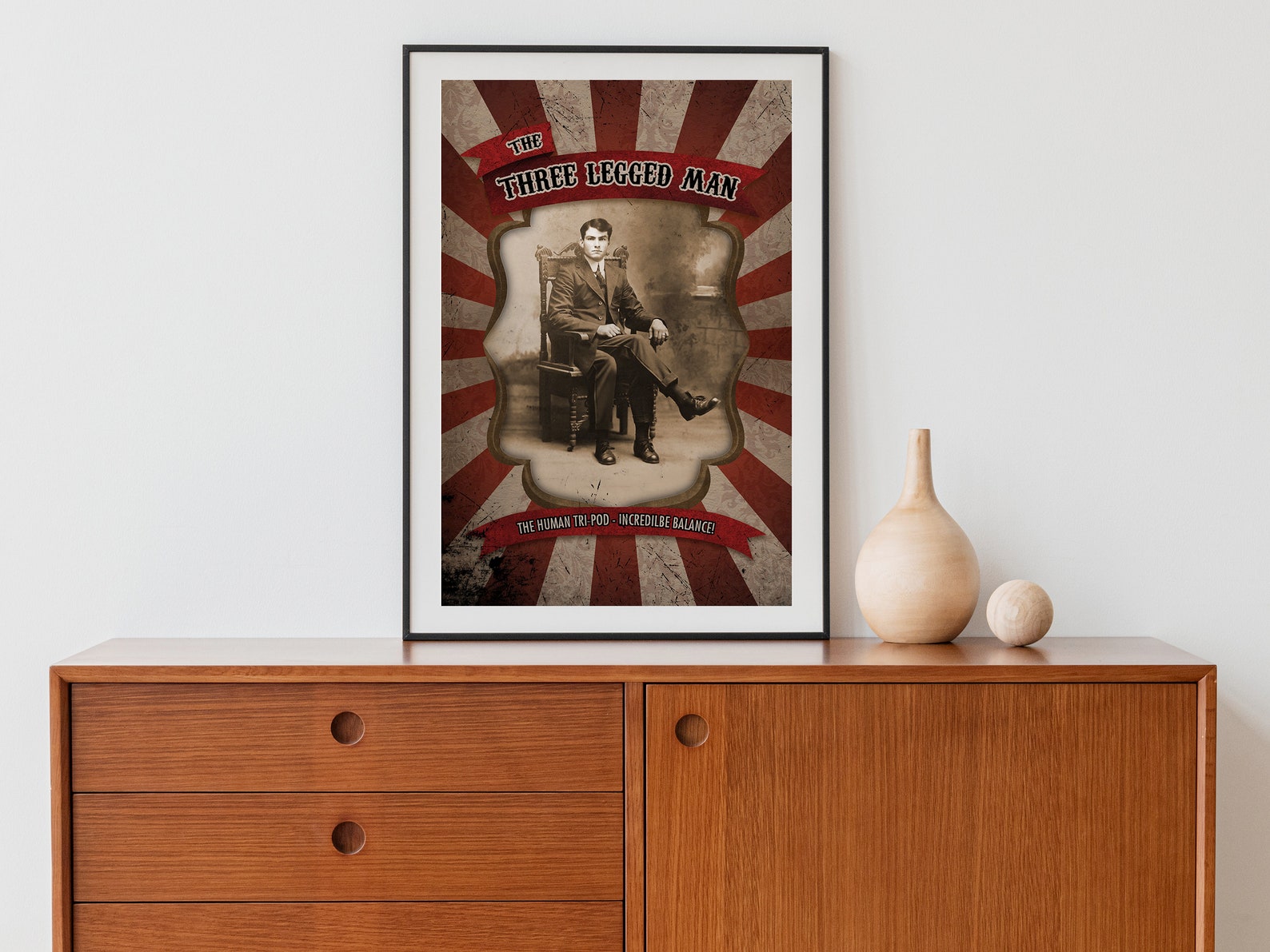 The Three Legged Man - Freak Show & Circus Poster - Etsy
