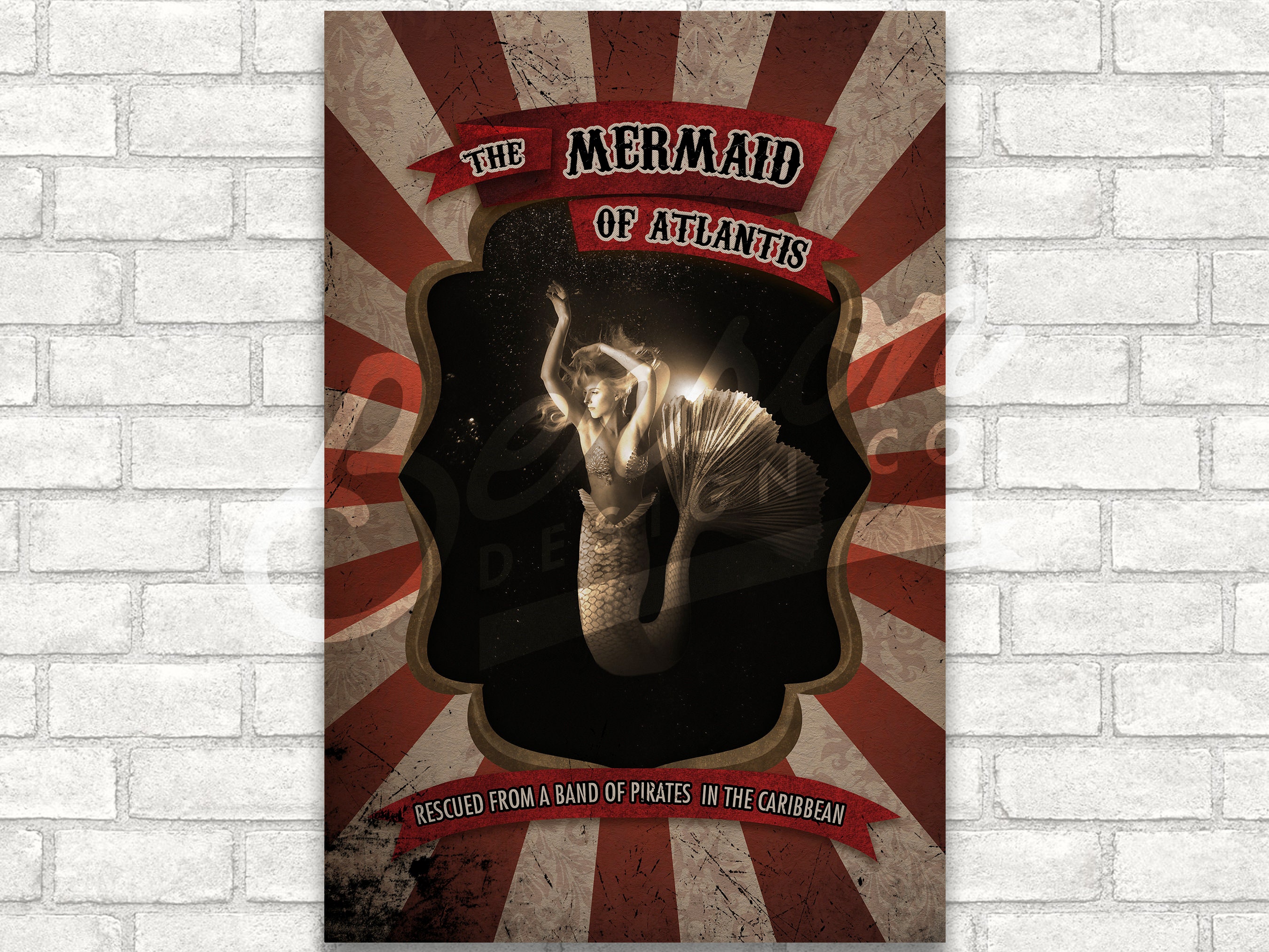 The Mermaid of Atlantis - Freak Show & Circus Poster - Etsy