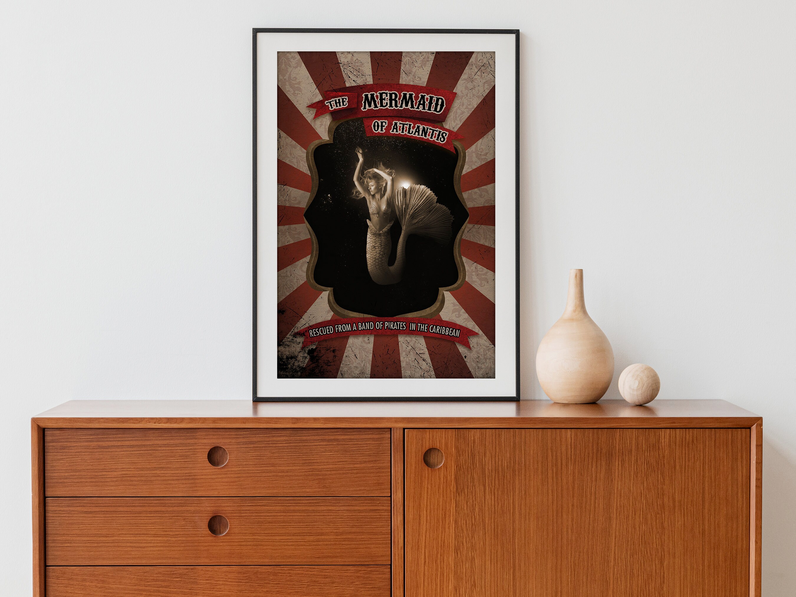 The Mermaid of Atlantis - Freak Show & Circus Poster - Etsy