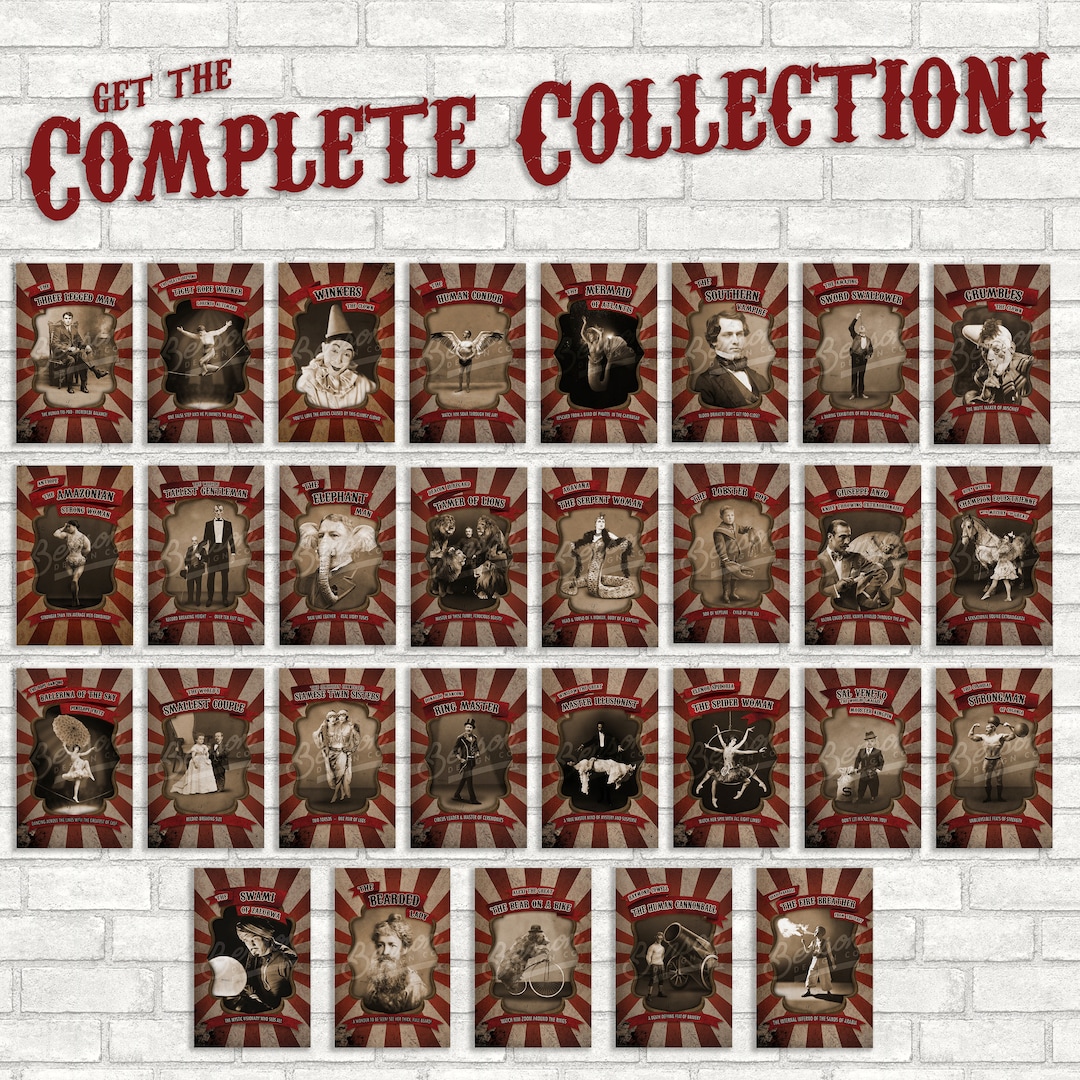 Circus Freak Show Posters -COMPLETE COLLECTION - Etsy