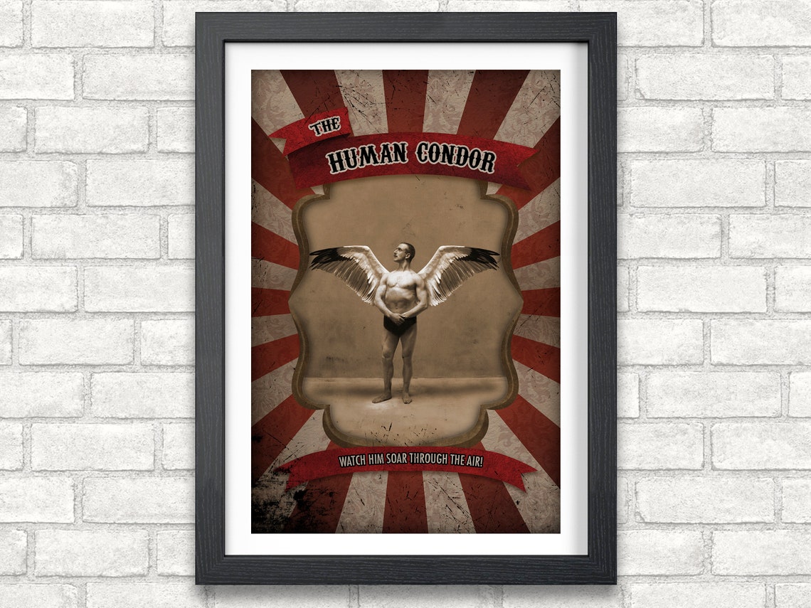 The Human Condor - Freak Show & Circus Posterwing - Etsy