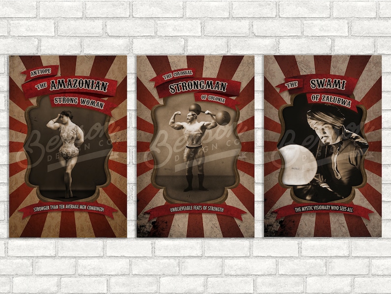 Circus Freak Show Posters -COMPLETE COLLECTION - Etsy
