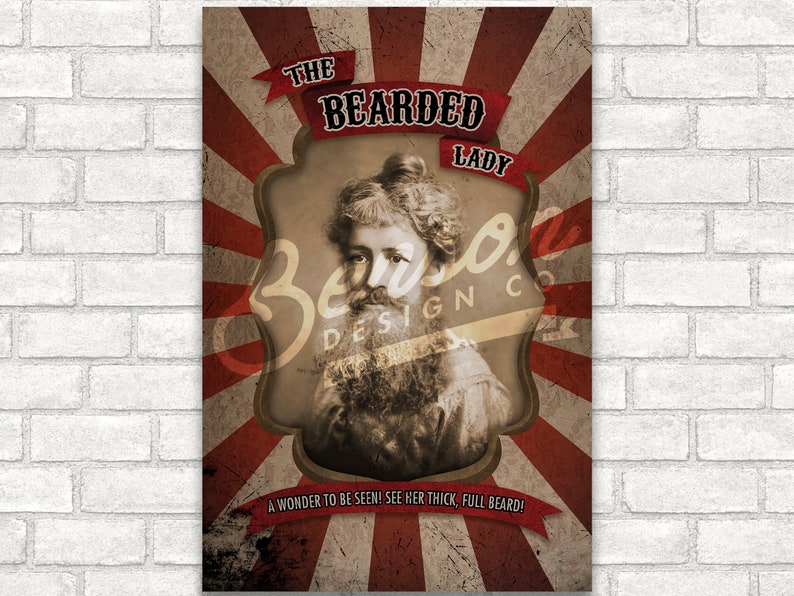 The Bearded Lady - Freak Show Poster - Etsy