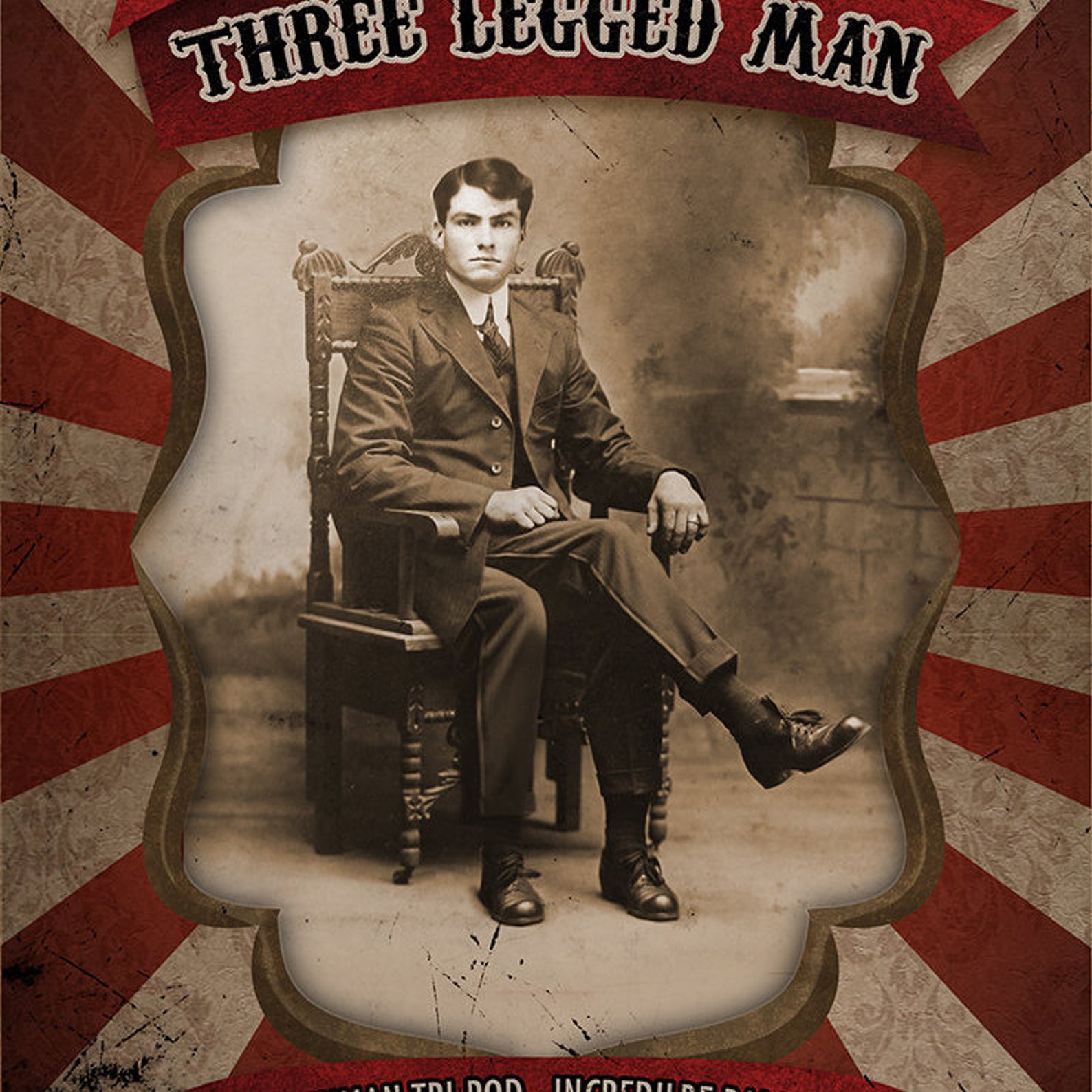 Freak Show Poster The Three Legged Man 8x10 | Etsy