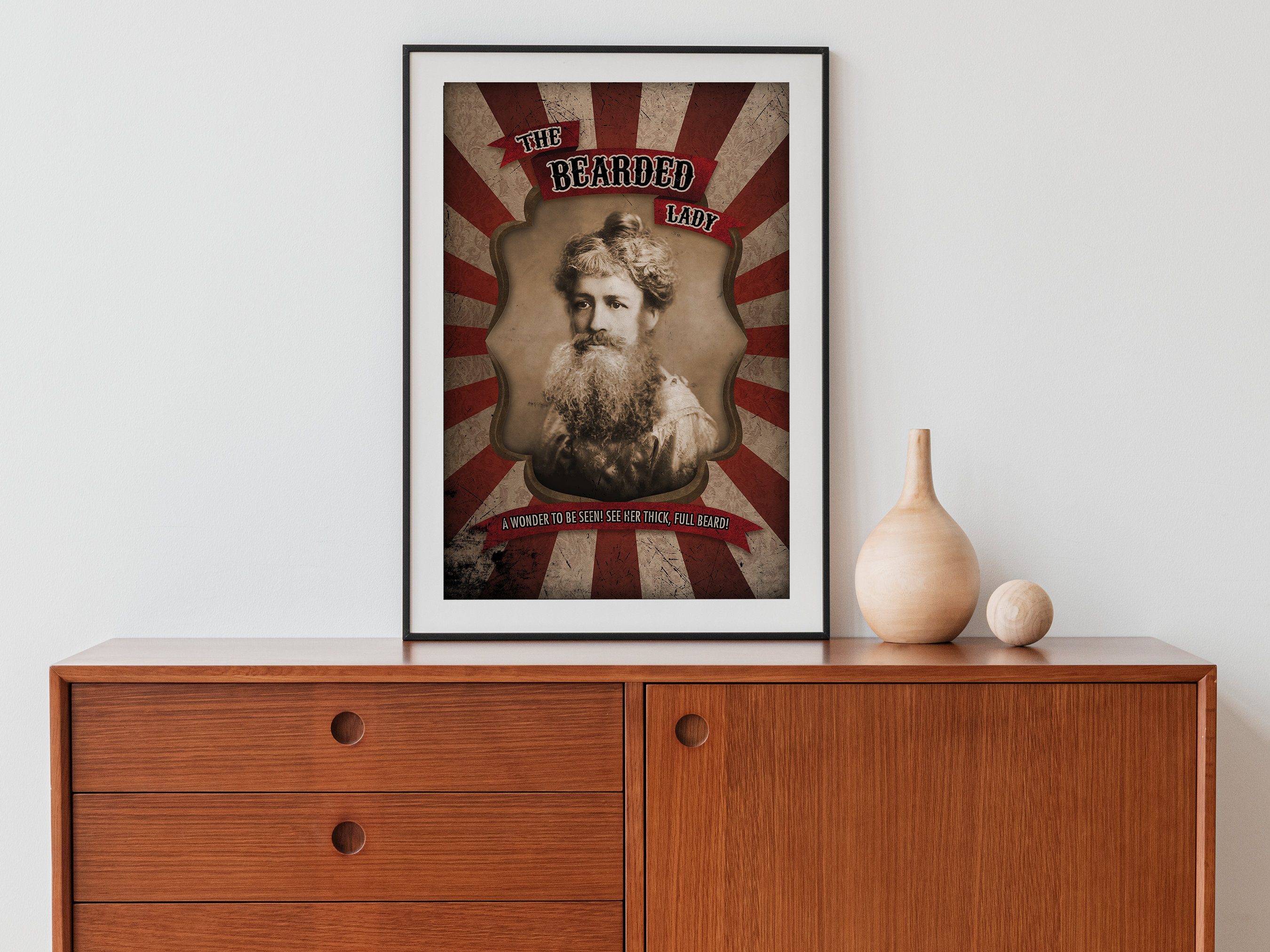 The Bearded Lady - Freak Show Poster - Etsy