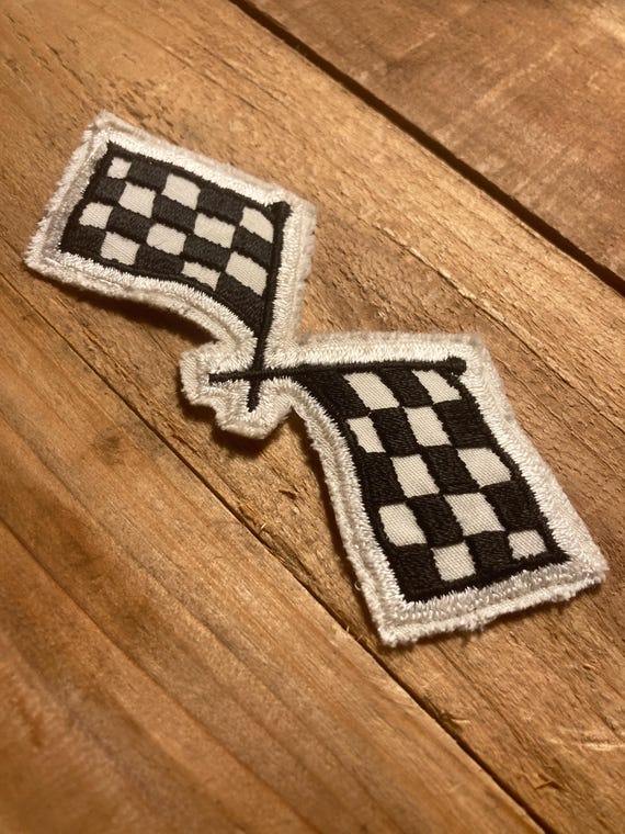 Vintage Checkered Flag Racing Patch - Gem