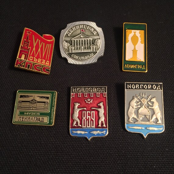 Vintage Soviet Russian Badges - Gem