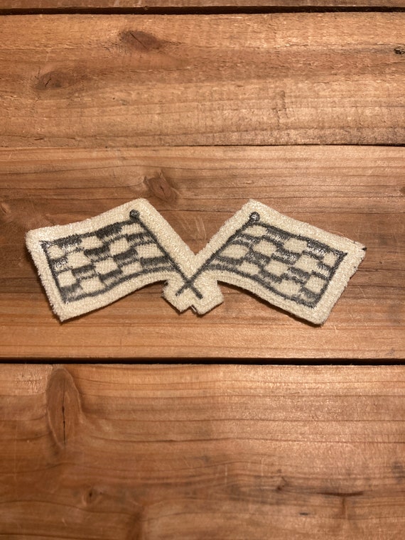 Vintage Checkered Flag Racing Patch - Gem