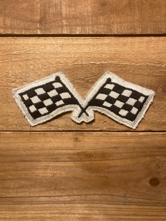 Vintage Checkered Flag Racing Patch - Gem