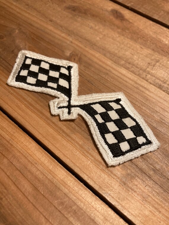 Vintage Checkered Flag Racing Patch - Gem