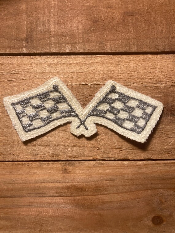 Vintage Checkered Flag Racing Patch - Gem