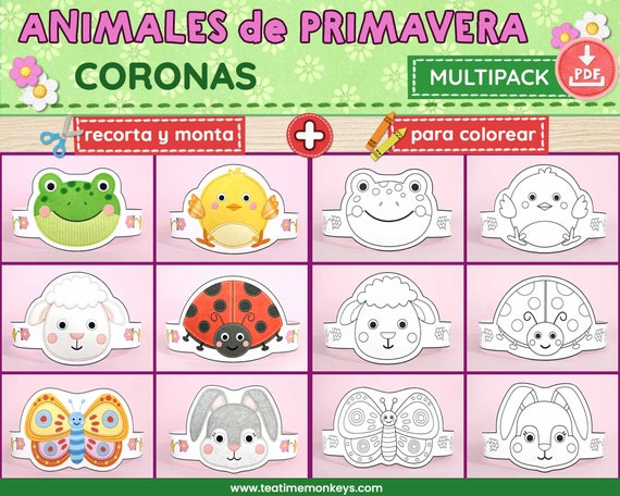 Coronas De ANIMALES DE PRIMAVERA Multipack Coronas Para | Etsy